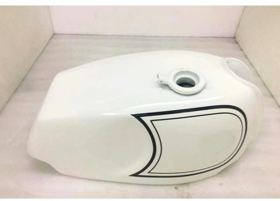 NORTON COMMANDO ROADSTER WHITE PAINTED STEEL PETROL TANK/COMPATIBLE FOR ...