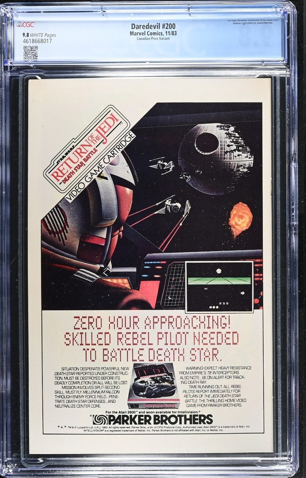 Daredevil #200 CGC 9.8 Canadian Price Variant ONLY 1 ON EBAY Bullseye ...