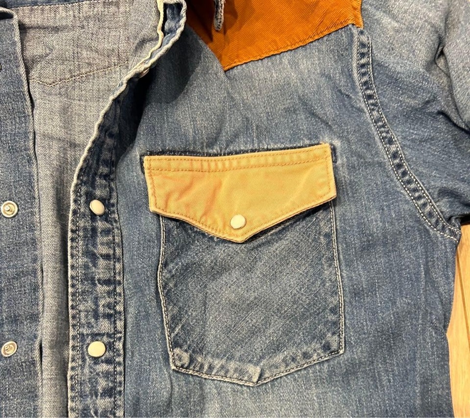 USED RARE! VISVIM COWBOY-STYLE PATCHWORK DENIM SHIRT, SIZE 2 GOOD | eBay UK