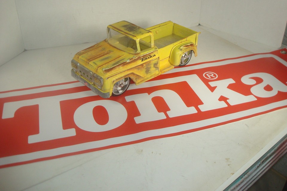 TONKA CUSTOM LOWRIDER RUSTY PATINA FORD FARM BOX STEPSIDE PICKUP TRUCK ...