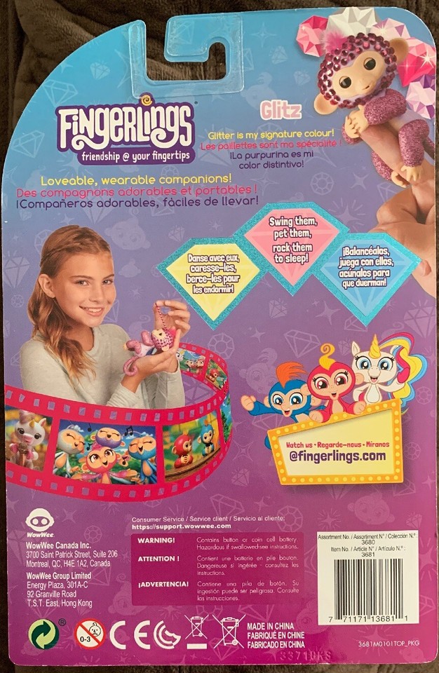 WowWee Fingerlings 2019 GLITZ Bling Interactive Monkey Toy Limited ...