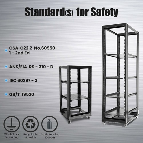 RAISING ELECTRONICS 15 22 36 42U 4 Post Open Frame 19inch Server/Audio ...
