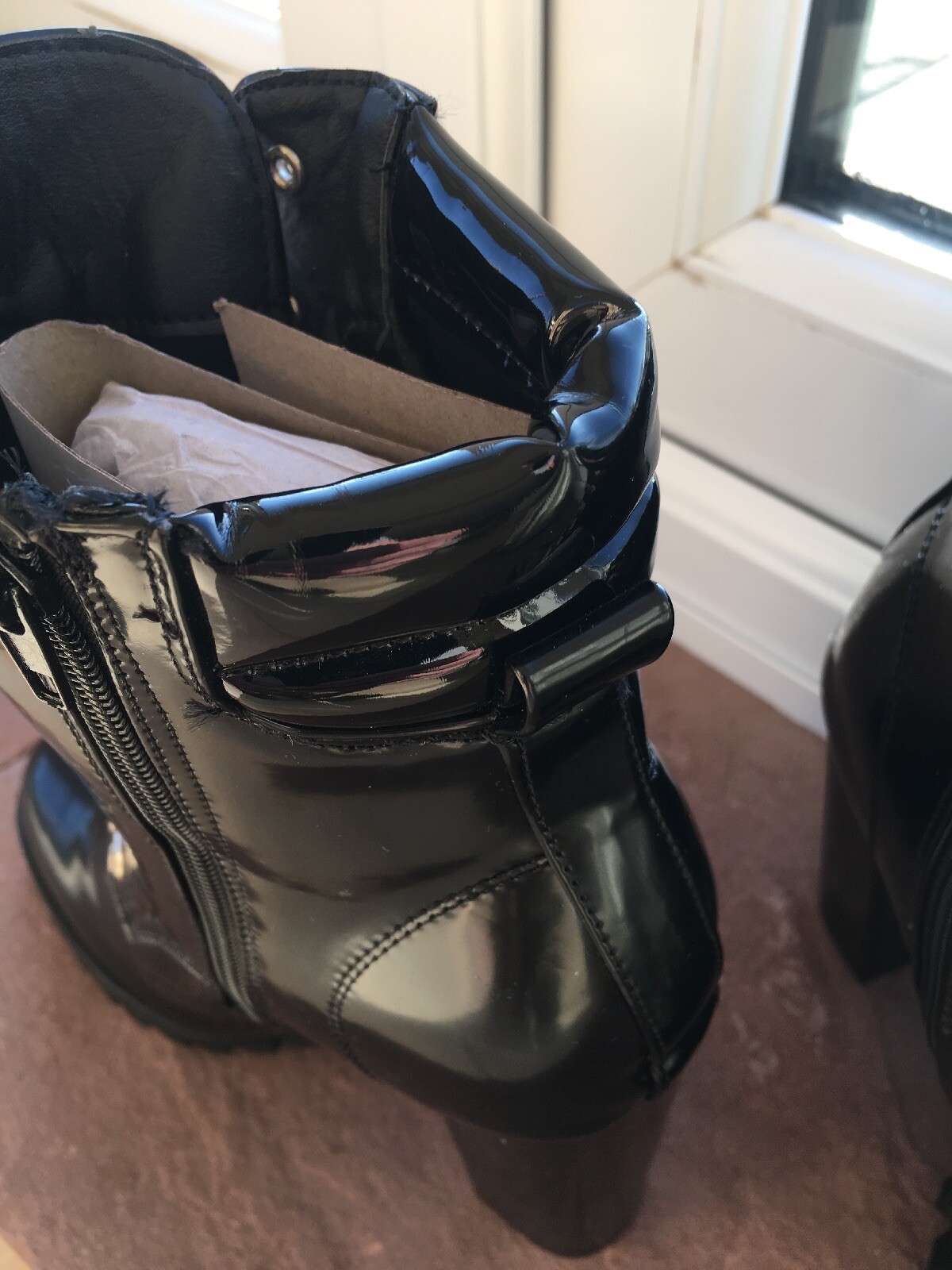 Krush High Heeled Patent Boots Size 5 | eBay UK