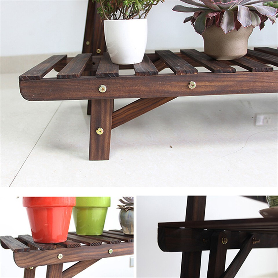 3 Tier Step Design Plant Stand Shelf Racks Freestanding Ladder Flower ...