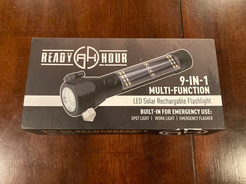 Ready Hour 9-in-1 Multi-Function LED Solar Rechargeable Flashlight New In Box | eBay