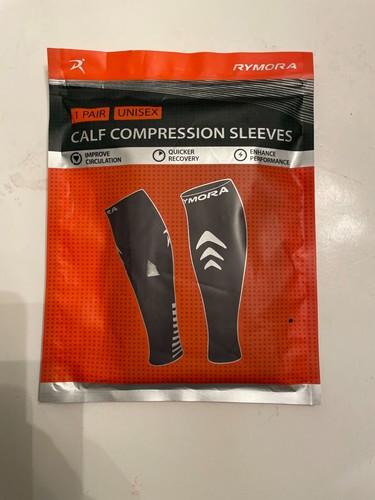 1 Pair Rymora Calf Compression Sleeves Unisex Size Medium Black ...