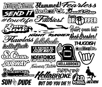 JDM 33 CAR STICKER DECAL PACK WINDOW STICKERS for JDM KDM SLAMMED RACE ...