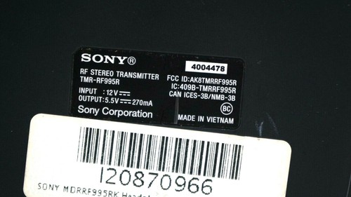 Sony Wireless Headphones TMR-RF995R Wireless Transmitter w/ MDR-RF995R ...
