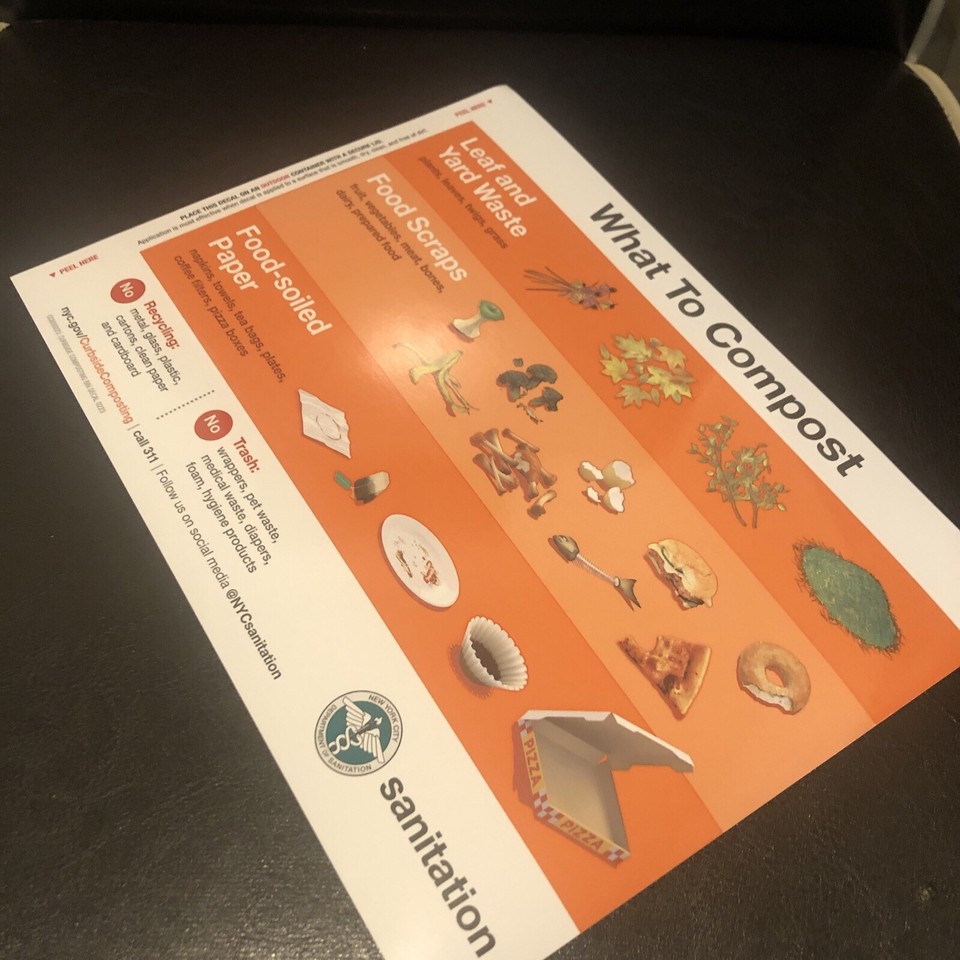 What To Compost Curbside Composting Bin Decal, Sticker , Sanitation,9.5 ...