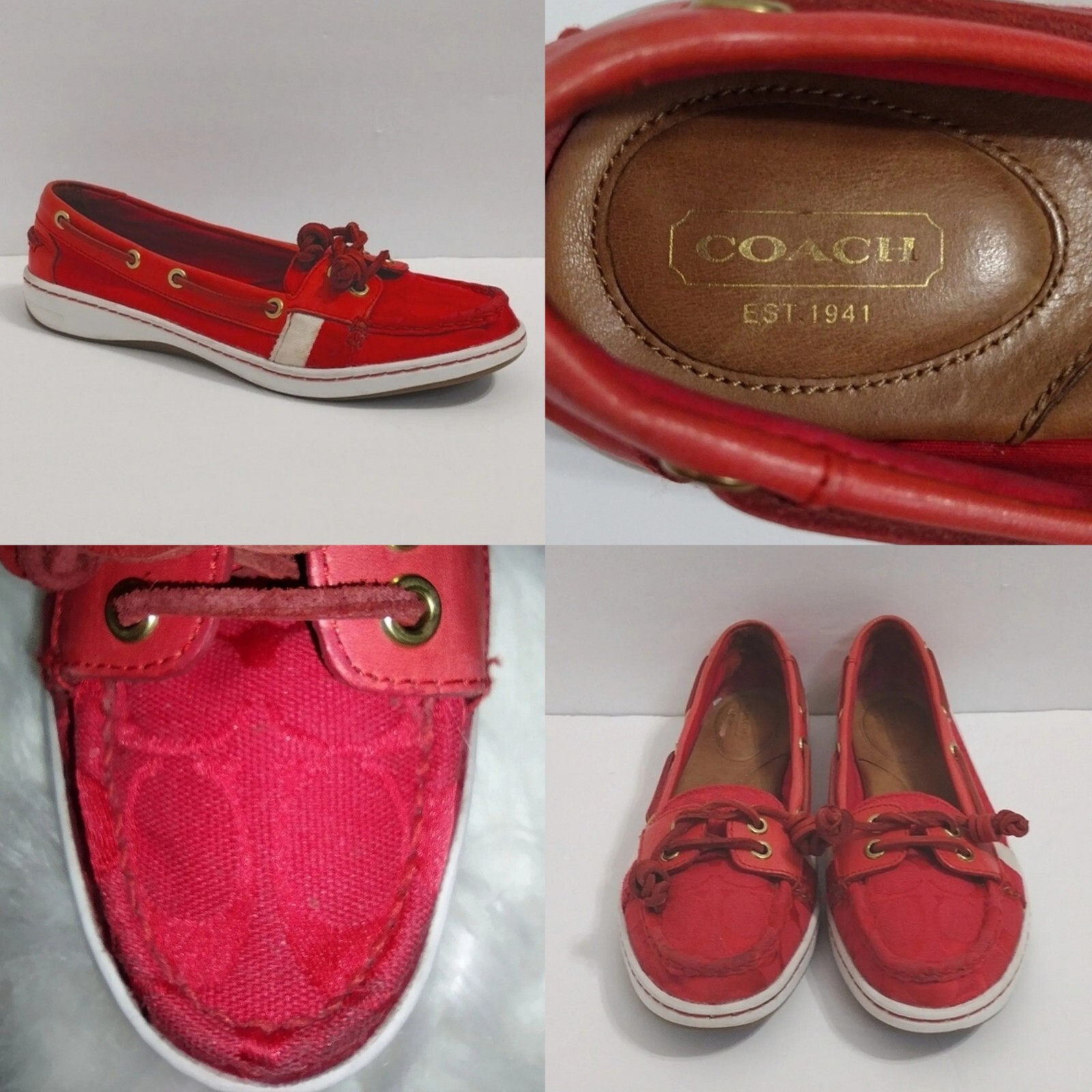 Coach Women's Rainey Signature Monogram Red Jacquard … - Gem