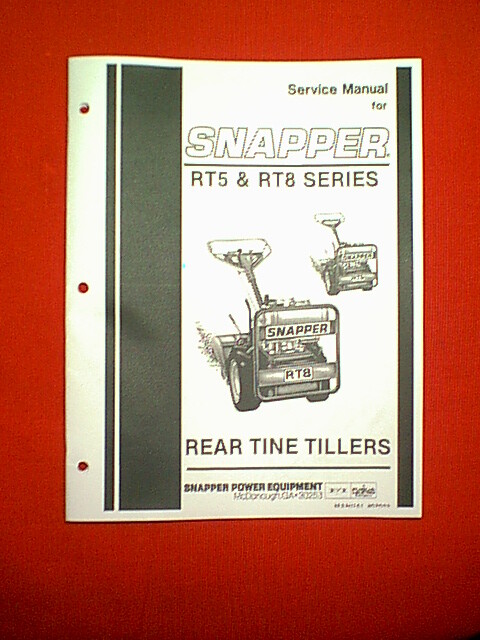 SNAPPER REAR TINE TILLER MODELS RT5 & RT8 SERIES SERVICE MANUAL | eBay