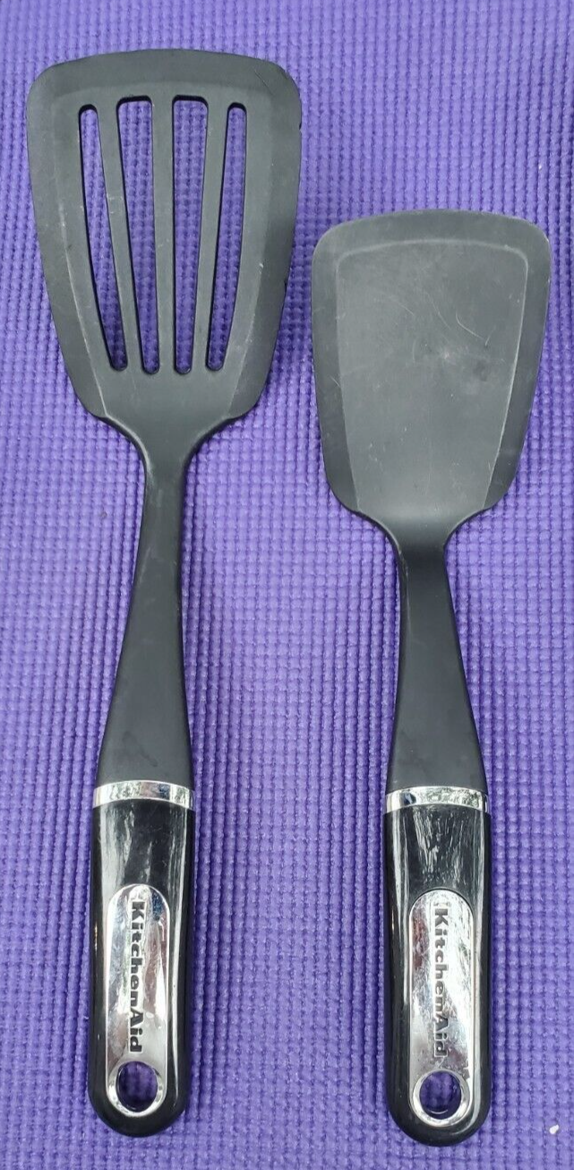 KitchenAid Kitchen Cooking Utensil Silicone Rubber Tools BLACK - Set of ...