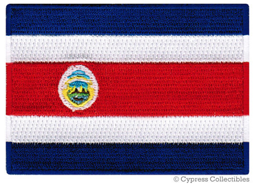 COSTA RICA FLAG PATCH CENTRAL AMERICAN TRAVEL SOUVENIR embroidered iron ...