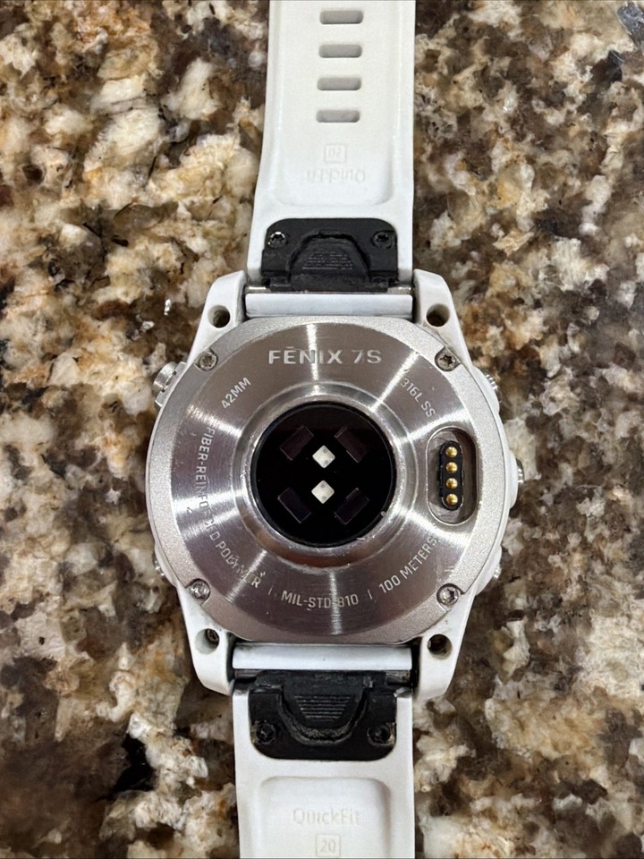 Garmin fenix 7S Silver Multisport GPS Watch White | eBay