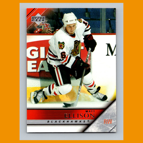 Matt Ellison #290 2005 Upper Deck Chicago Blackhawks Hockey Card NHL NM ...