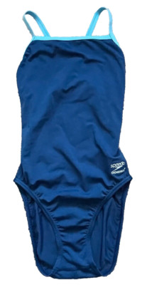 Speedo Endurance size 32 swimsuit royal blue turquoise flyback one ...