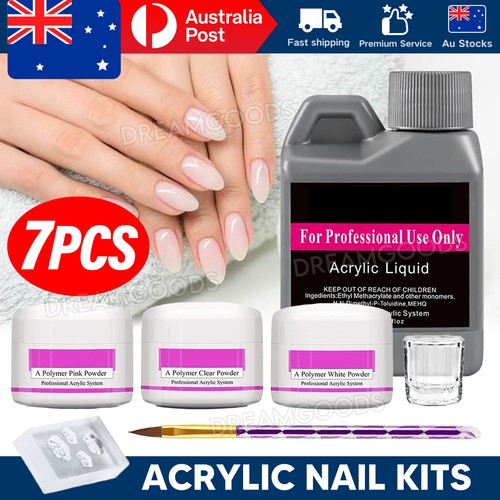 Acrylic Nail Art Starter Kit Clear White Pink Acrylic Powder 120ML ...