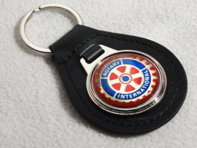 NEW RARE VINTAGE 1970s ROTARY INTERNATIONAL CAR Leather Key Chain Ring ...