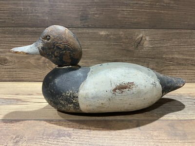 Antique Vintage Wood Duck Decoy **MASON** Scaup Blue Bill Drake Tac Eye ...