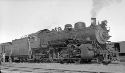 AT&SF Santa Fe Railroad locomotive engine No. 1848 type 2-6-2 OLD TRAIN ...