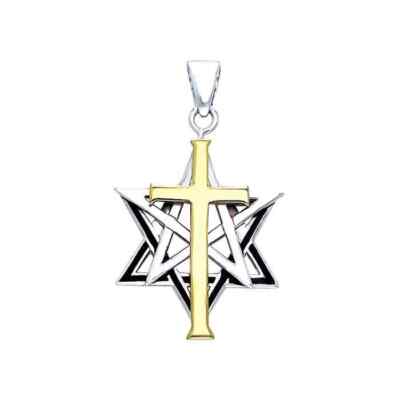 Cross Pentacle Star of David 925 Sterling Silver Pendant Jewelry Gold ...