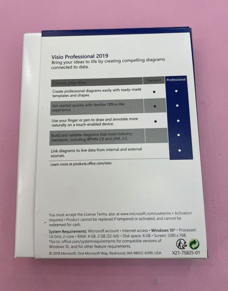 Microsoft Visio 2019 Professional USB Flash Drive - Retail Box - New ...