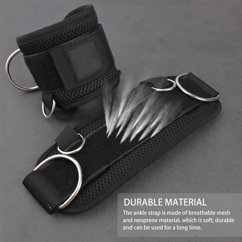 1pc Padded Cable Machine Cuff Double D-Ring Workout Ankle Strap Leg ...