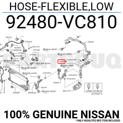 92480VC810 Genuine Nissan HOSE-FLEXIBLE,LOW 92480-VC810 | eBay