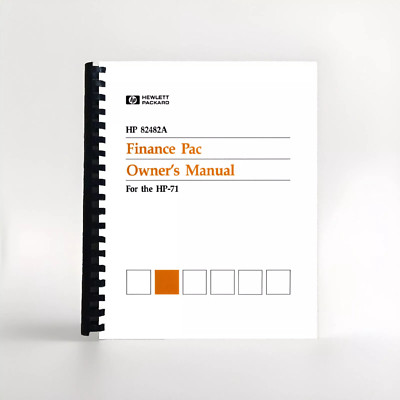 HP 82482A Finance Pac Owner’s Manual For the HP-71 | eBay