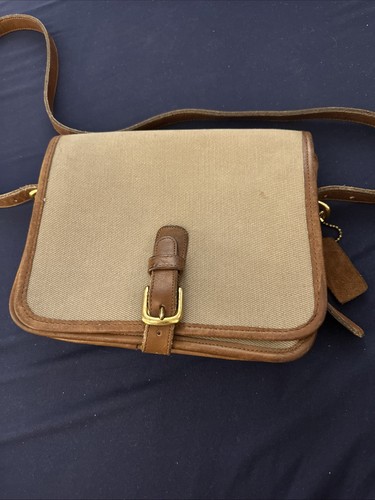 VINTAGE 80s COACH CANVAS-LEATHER SHOULDER BAG "Court Bag" Made InUSA #041-7508 | eBay