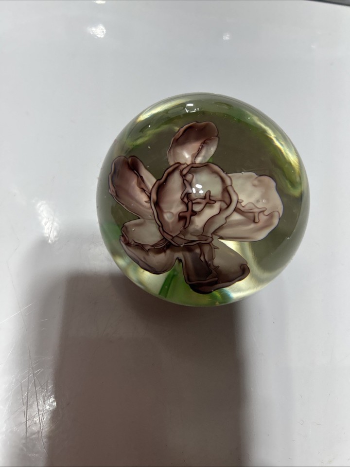 Handcrafted Glass Paperweight Flower Art – Rose Design Vintage Style | eBay