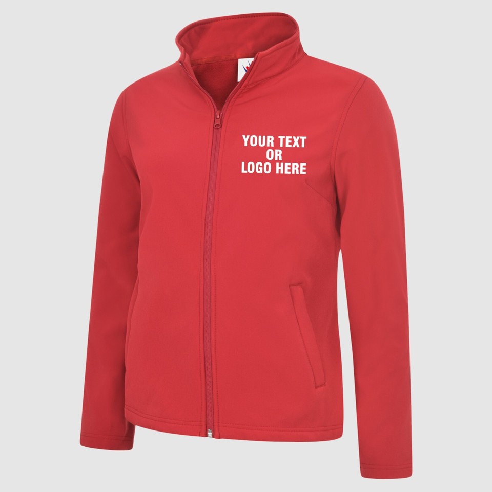 Personalised Printed Full Zip Soft Shell Jacket Custom Text/Logo ...