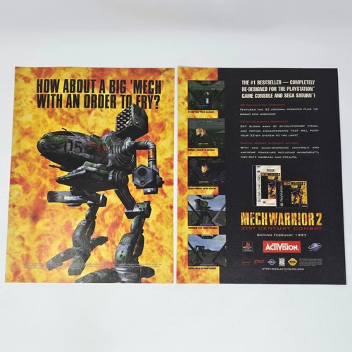 Mech Warrior 2 PlayStation 1 PS1 Sega Saturn Big Mech Print Ad/Poster ...