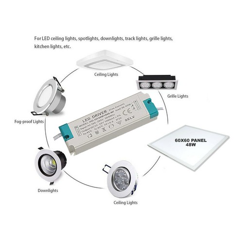 40W Led Driver Transformer Led Panel Driver DC 22-42V AC 160-265V Panel ...