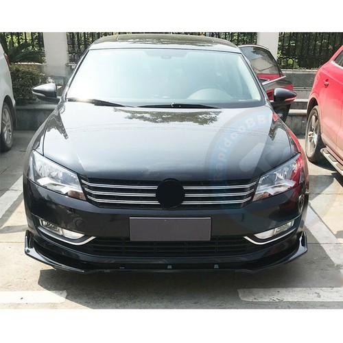 Bright Black Front Bumper 3-Stage Lip Spoiler Fit For VW USA Passat B7 ...