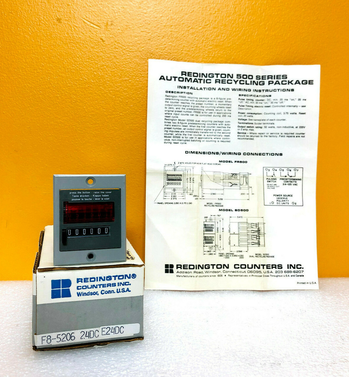 Redington / Trumeter F8-5206 6 Digit Predetermining Counter + Reset ...