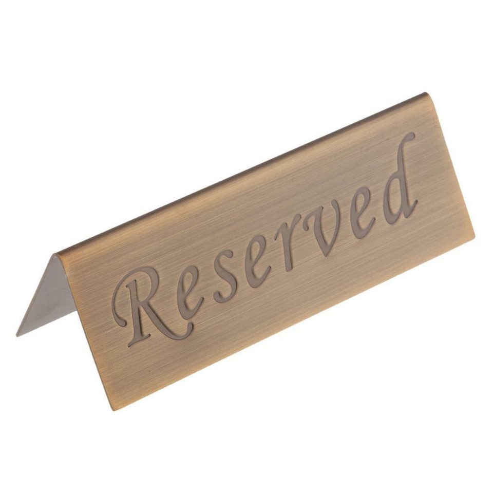 Stainless Steel Reserved Table Sign Card Metal Wedding Bar Tabletop ...