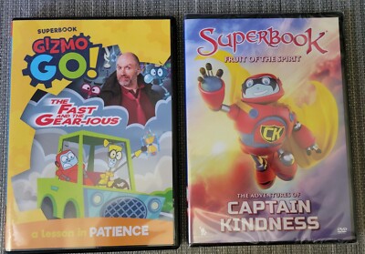 2 new CBN Christian children DVD Superbook Captain Kindness Gismo Go ...