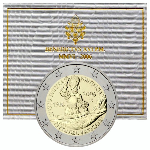 2 Euro Vatican City 2006 * The Swiss Pontifical Guard * Coin Card BU ...