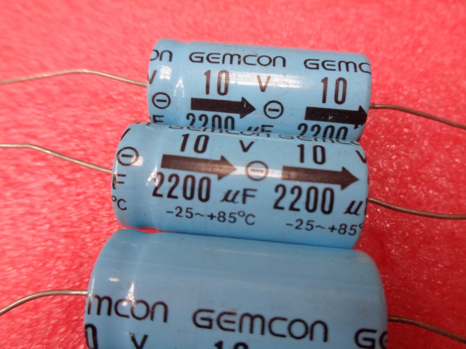 GEMCON Aluminium Electrolytic Capacitors 2200uf 10V Axial Smoothing ...