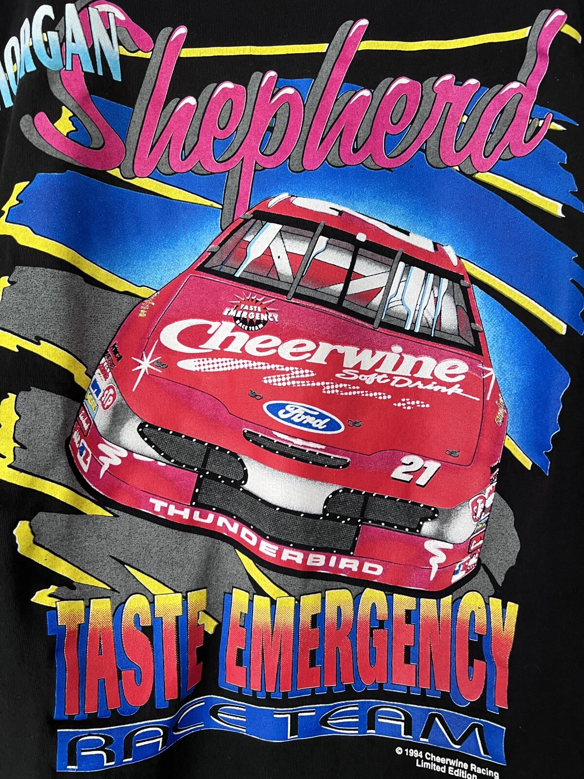 Vtg 90s Morgan Shepherd T Shirt Nascar Cheerwine Racing USA THRASHED ...