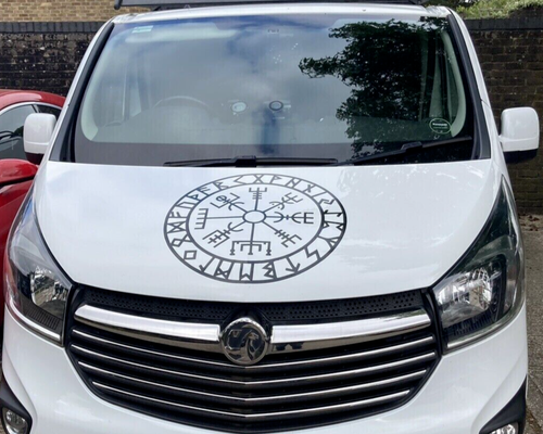 LARGE 23" Viking Compass Runic rune wall art vinyl decal car camper van ...