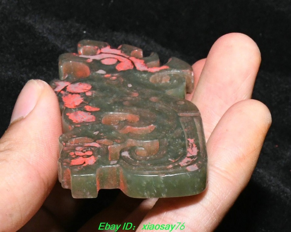 3.5''Old China Han Dynasty Hetian Jade Bird Hawk Eagle Yubi Yu Bi ...