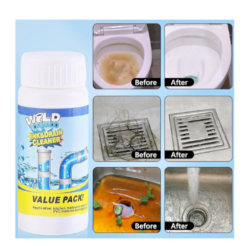 3x Fast Drain Remover Hot Sink Pipe Dredge Bomb Toilet Quick Foaming ...