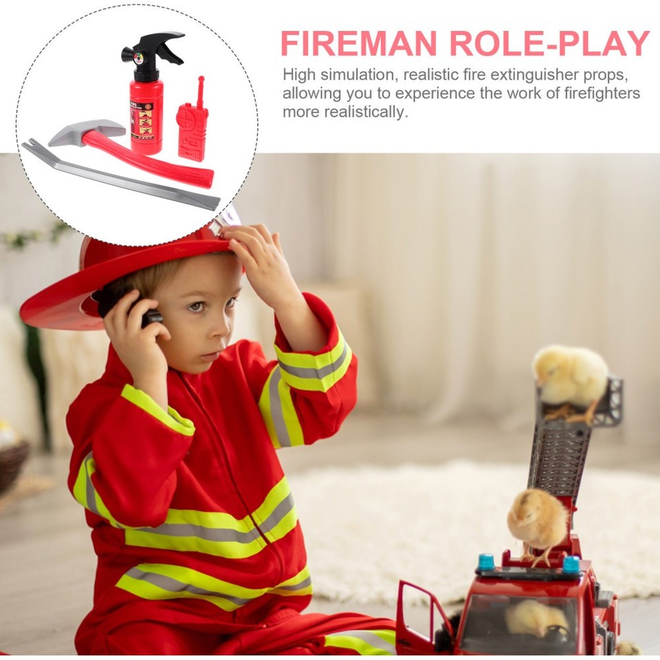 Kids Role Play Fireman Fire Fighting Props Simulation Fire Extinguisher ...