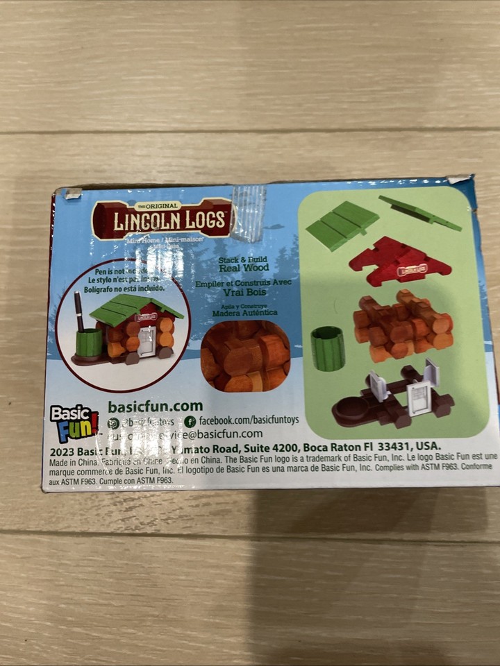 Original Lincoln Logs Mini Home 27 PC Building Set Mini Classics Real Wood Logs | eBay