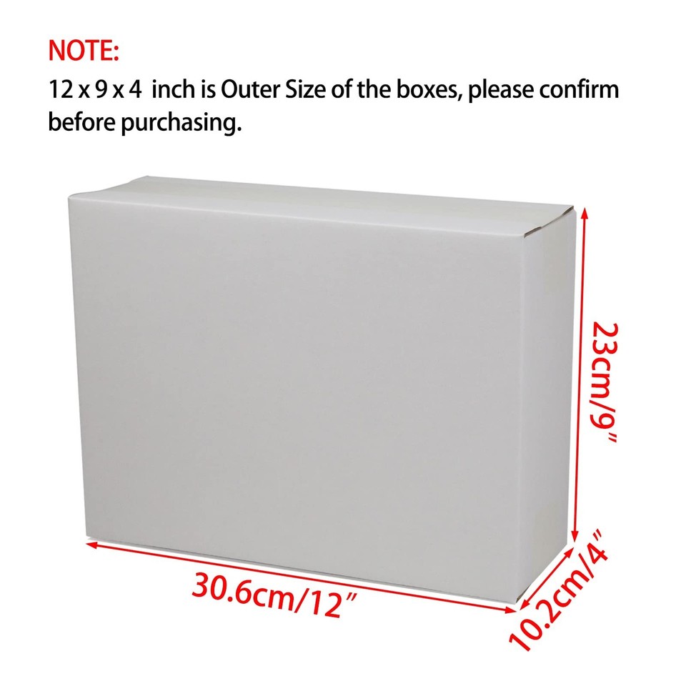 12x9x4 Inches Shipping Boxes, White Corrugated Cardboard Boxes for ...