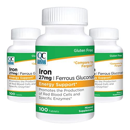 Quality Choice Energy Support Iron 27 mg Ferrous Gluconate Tablets 100 ...