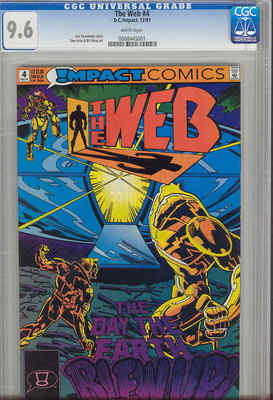 The Web #4 CGC 9.6 1991 Impact DC Comic by Len Strazewski The Day the ...