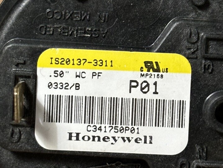 Honeywell C341750P01 Furnace Air Pressure Switch Is20137-3311 for sale ...